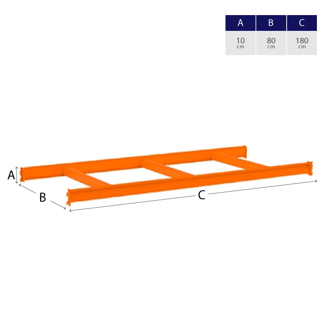 Longarina mini porta pallet 500kg 3,00x1,80x0,80 - castellmaq